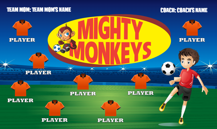 Mighty Monkeys - Soccer Banner – Team Sport Banners