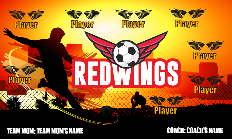 Red Wings - Soccer Banner – Team Sport Banners