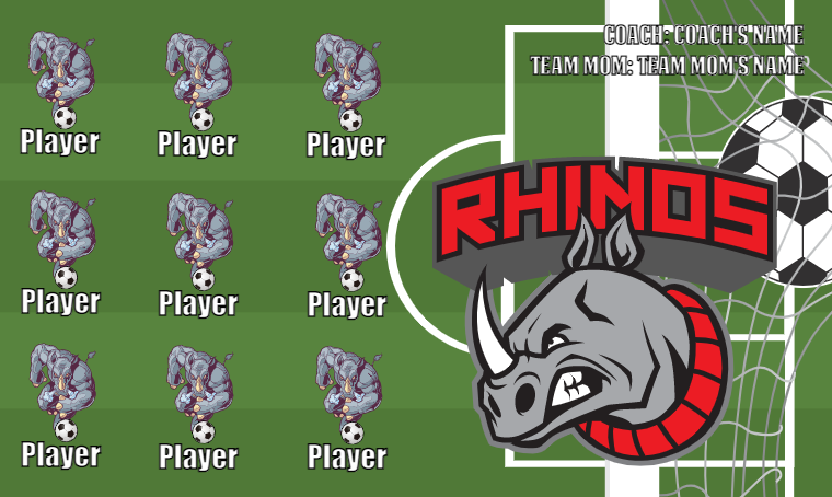 Rhinos 2 - Soccer Banner – Team Sport Banners