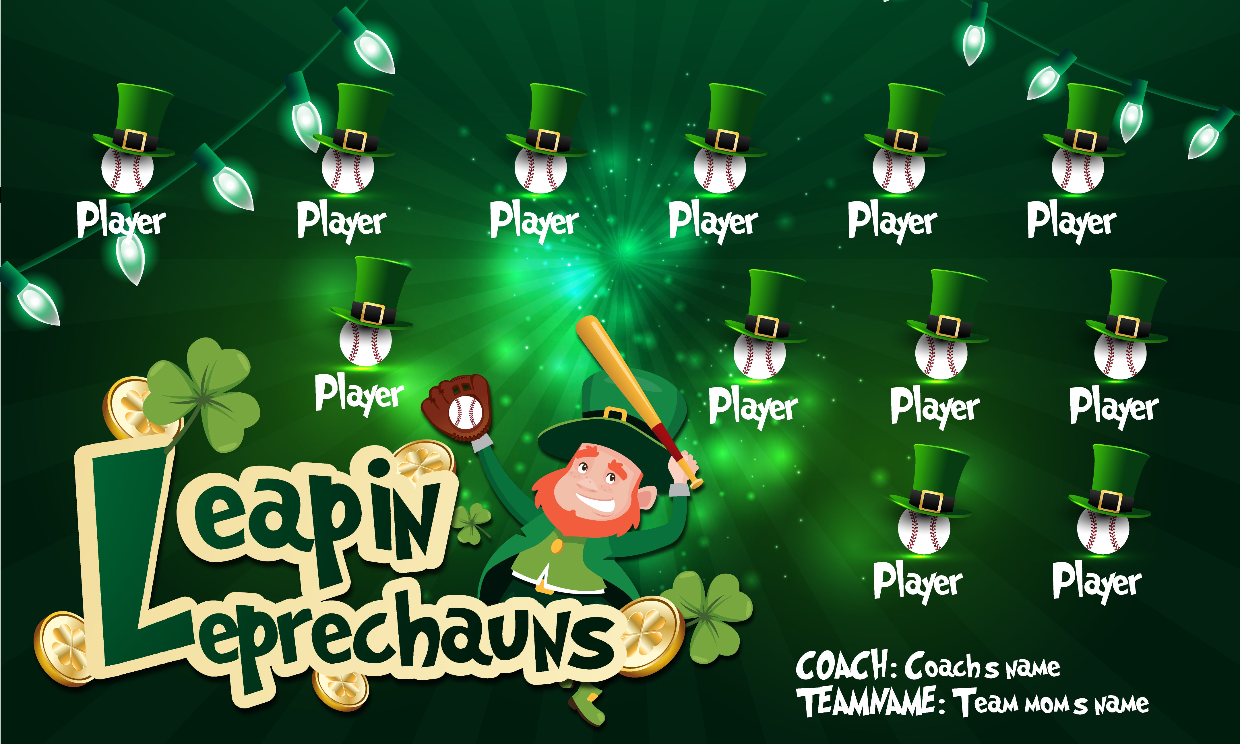 Leapin Leprechauns - Softball Banner – Team Sport Banners