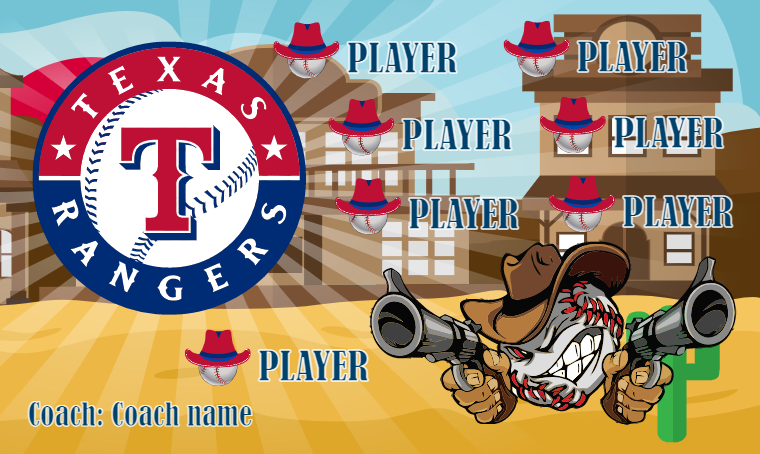 Texas Rangers 3 - Baseball Banner – Team Sport Banners