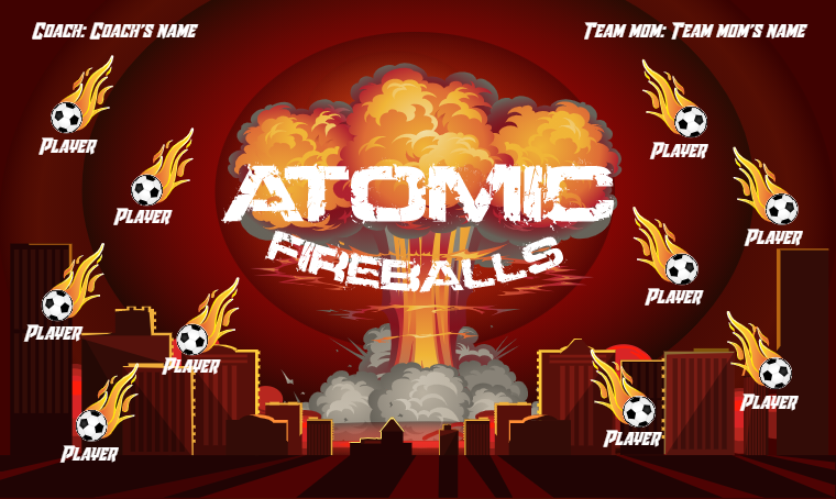 Atomic Fireballs - Soccer Banner – Team Sport Banners
