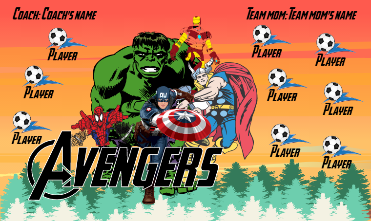 Avengers - Soccer Banner – Team Sport Banners