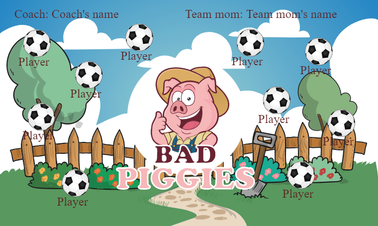 Bad Piggies - Soccer Banner – Team Sport Banners