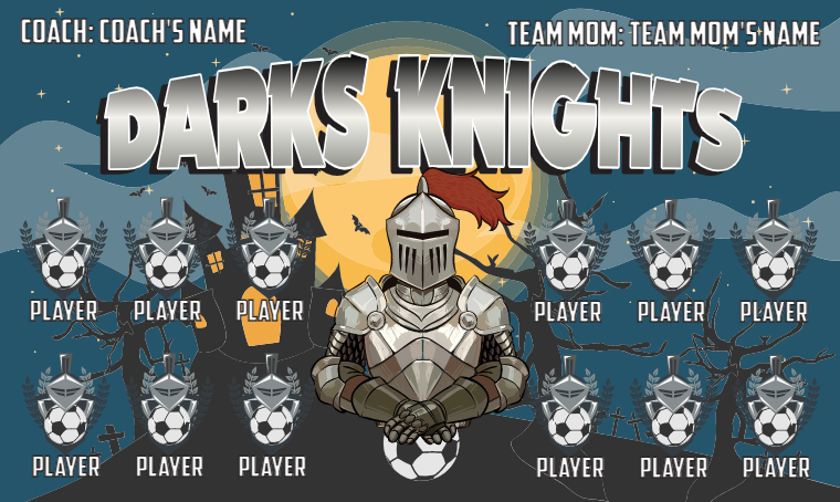 Darks Knights - Soccer Banner – Team Sport Banners
