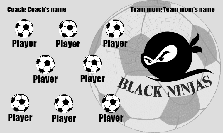 Black Ninjas - Soccer Banner – Team Sport Banners