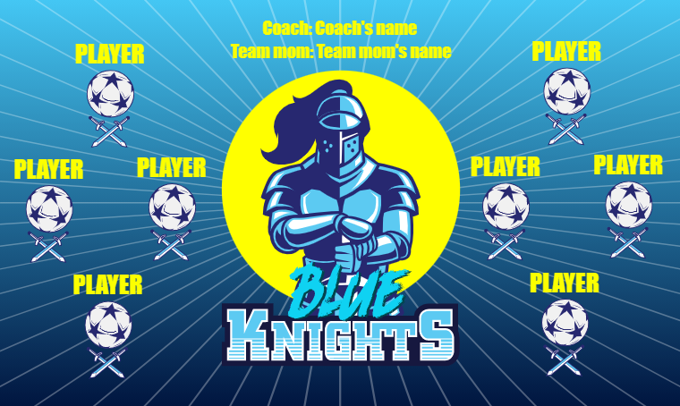 Blue Knights - Soccer Banner – Team Sport Banners