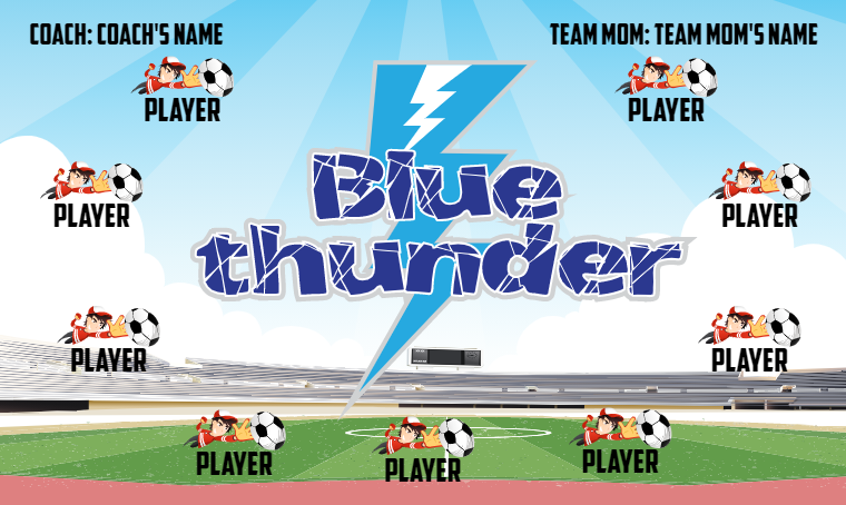 Blue Thuner - Soccer Banner – Team Sport Banners