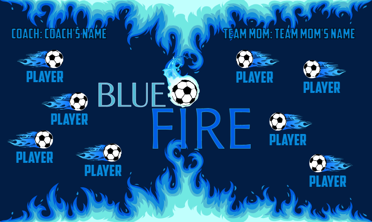 Blue Fire - Soccer Banner – Team Sport Banners