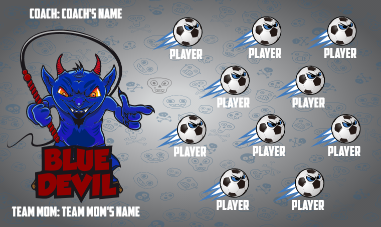 Blue Devil - Soccer Banner – Team Sport Banners