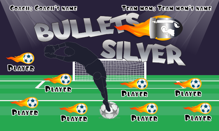 Bullets Silver - Soccer Banner – Team Sport Banners