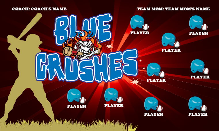 Blue Crushes - Softball Banner – Team Sport Banners