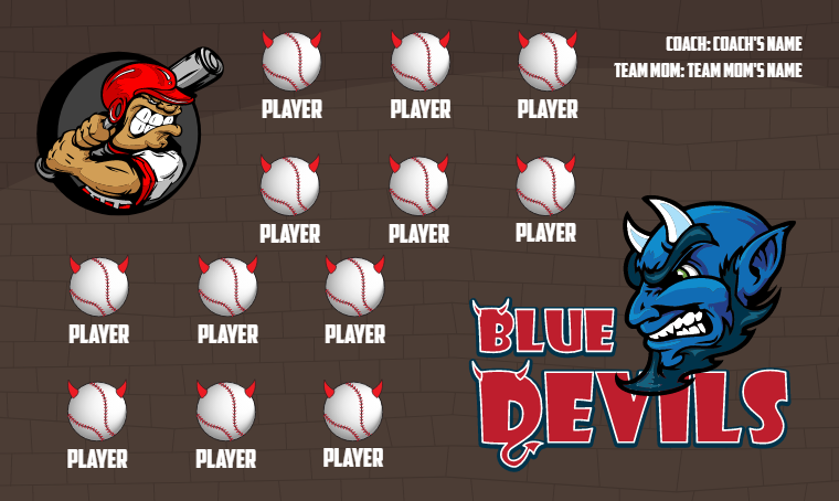 Blue Devils 2 - Softball Banner – Team Sport Banners