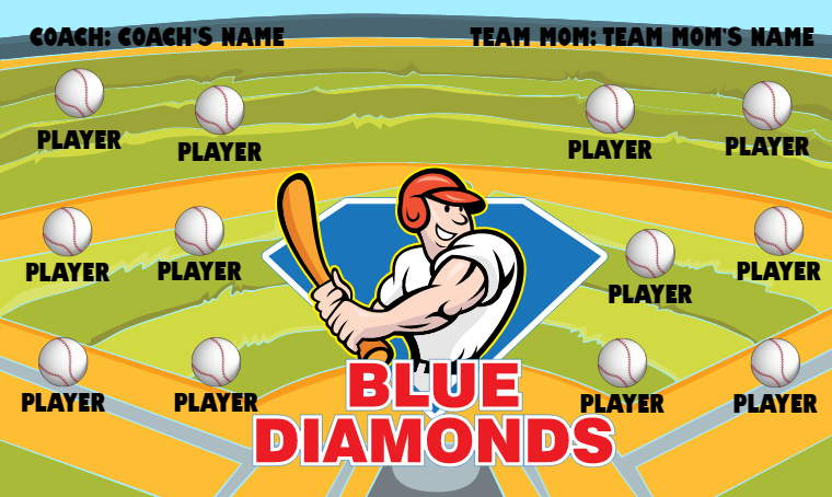 Blue Diamonds - Softball Banner – Team Sport Banners