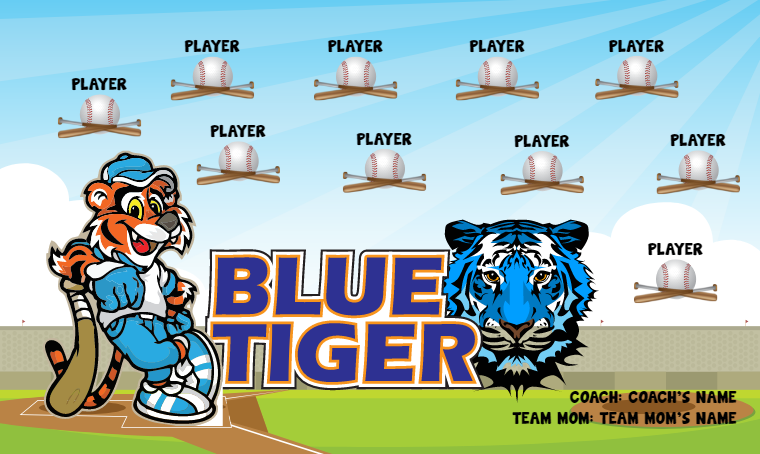 Blue Tiger - Softball Banner – Team Sport Banners