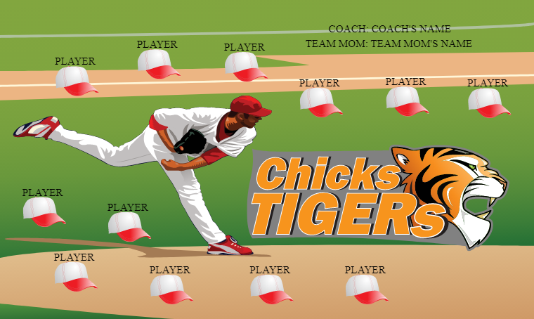 Chicks Tigers - Softball Banner – Team Sport Banners