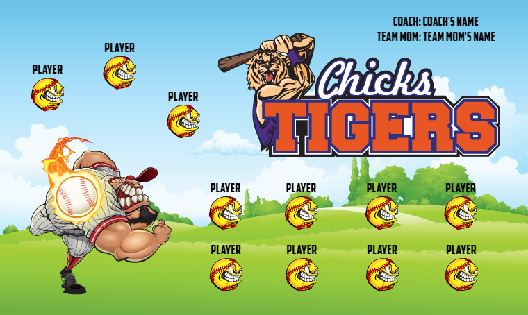Chicks Tigers 2 - Softball Banner – Team Sport Banners
