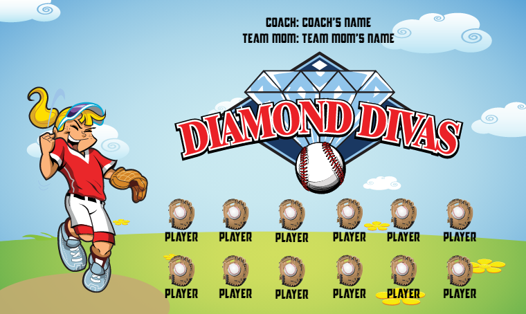 Diamond Divas - Softball Banner – Team Sport Banners