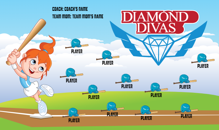 Diamond Divas 2 - Softball Banner – Team Sport Banners