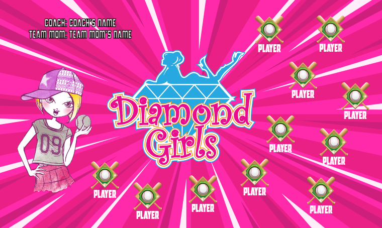 Diamond Girls 2 - Softball Banner – Team Sport Banners