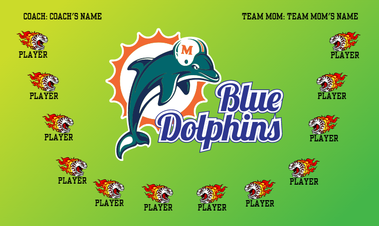 Blue Dolphins - Softball Banner – Team Sport Banners