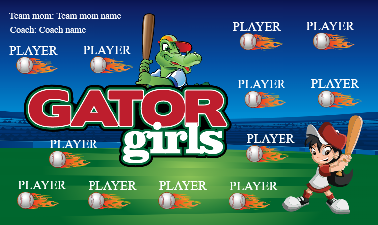 Gators Girls 2 - Softball Banner – Team Sport Banners