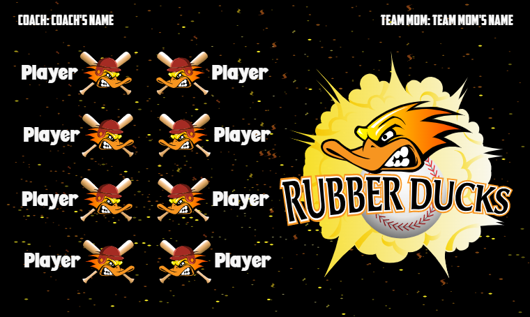 Rubber Ducks - Softball Banner – Team Sport Banners