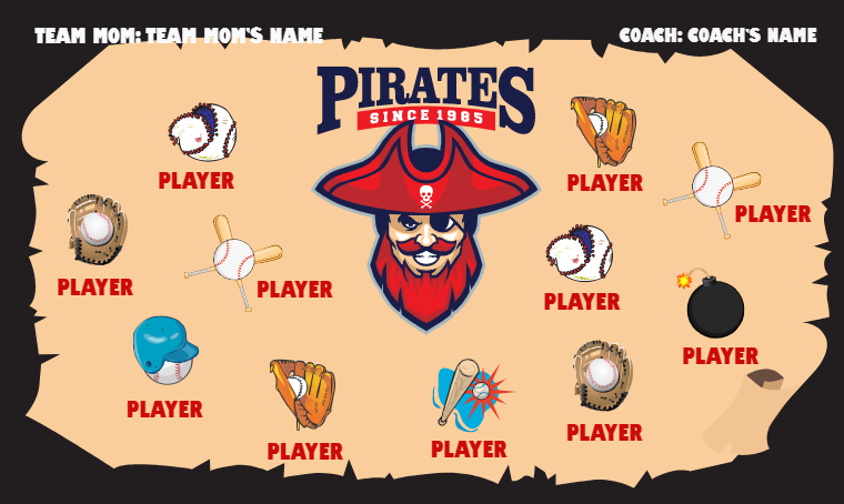 Pirates - Softball Banner – Team Sport Banners