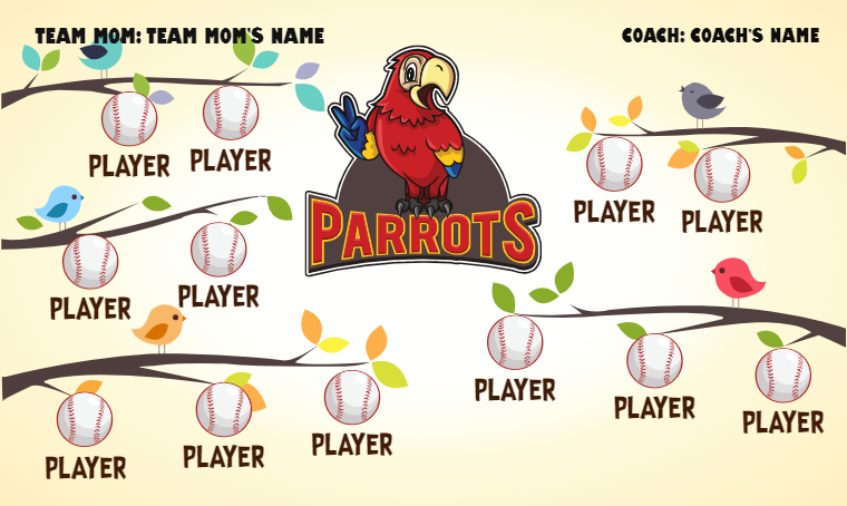 Parrots - Softball Banner – Team Sport Banners