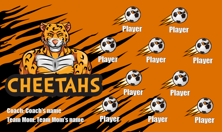 Cheetahs 2 - Soccer Banner – Team Sport Banners