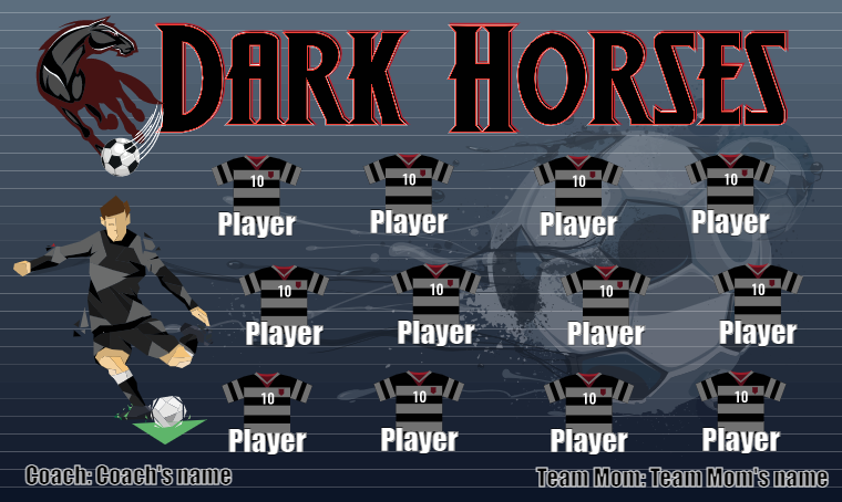 Dark Horses - Soccer Banner – Team Sport Banners