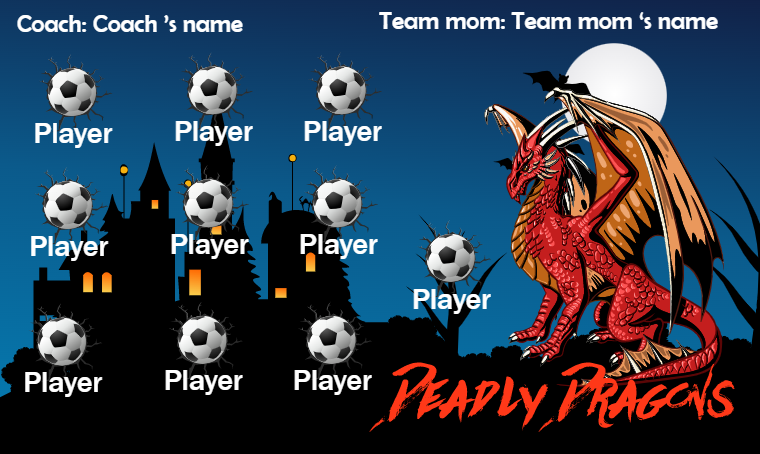 Deadly Dragons - Soccer Banner – Team Sport Banners