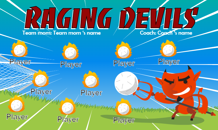 Raging Devils - Soccer Banner – Team Sport Banners