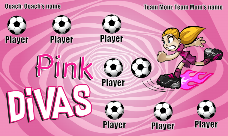Pink Divas - Soccer Banner – Team Sport Banners