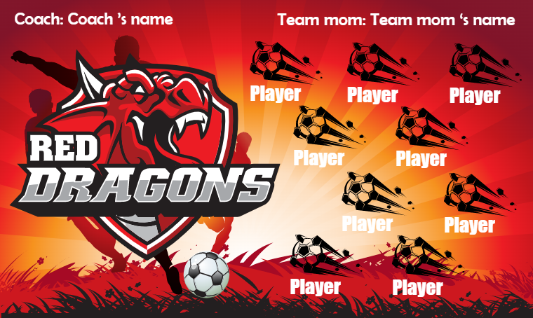 Red Dragons - Soccer Banner – Team Sport Banners