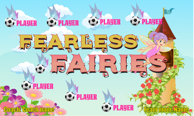 Fearless Fairies - Soccer Banner – Team Sport Banners