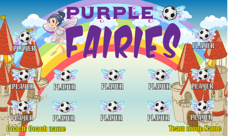 Purple Fairies - Soccer Banner – Team Sport Banners