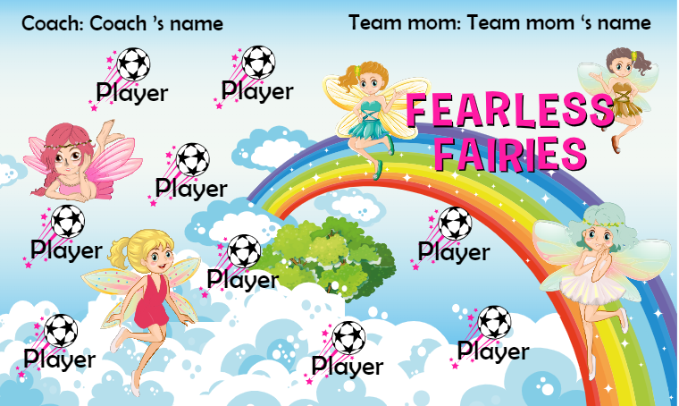 Fearless Fairies - Soccer Banner – Team Sport Banners