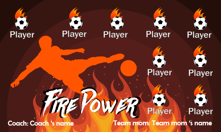 Fire Power - Soccer Banner – Team Sport Banners