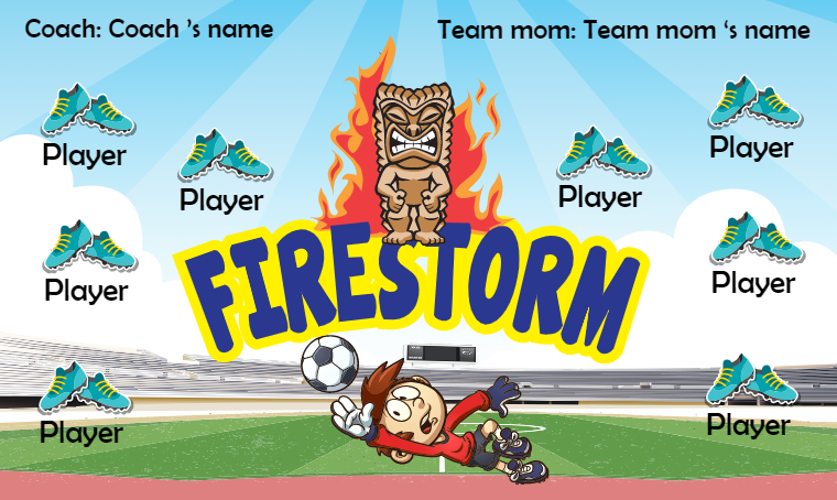 Fire Storm - Soccer Banner – Team Sport Banners