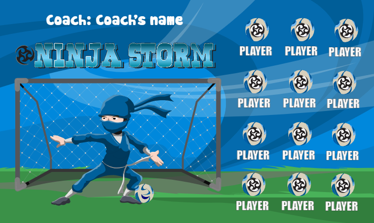 Ninja Storm - Soccer Banner – Team Sport Banners