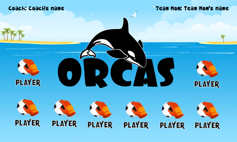 Orcas - Soccer Banner – Team Sport Banners