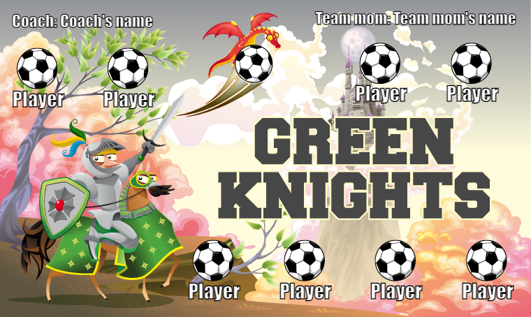 Green Knights - Soccer Banner – Team Sport Banners