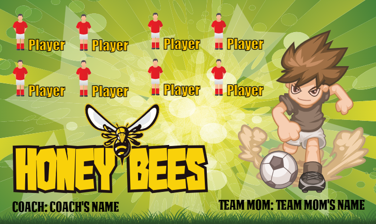 Honey Bees - Soccer Banner – Team Sport Banners