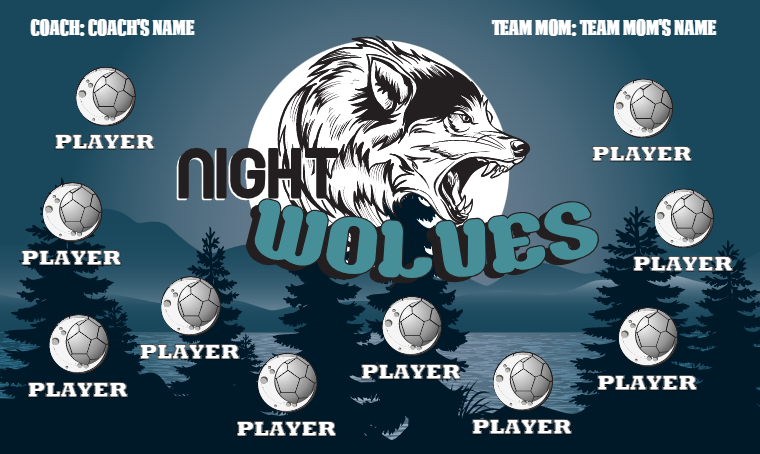 Night Wolves - Soccer Banner – Team Sport Banners