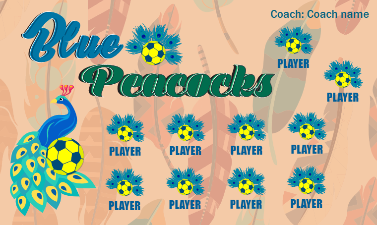 Blue Peacocks - Soccer Banner – Team Sport Banners
