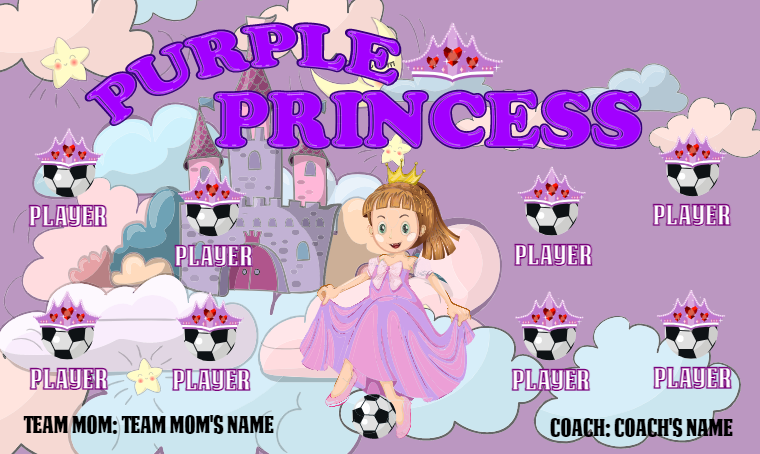 Purple Princess - Soccer Banner – Team Sport Banners