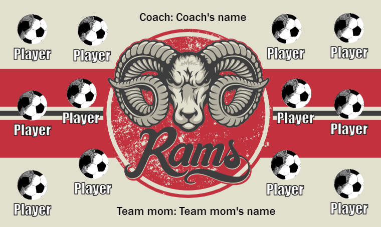 Rams - Soccer Banner – Team Sport Banners