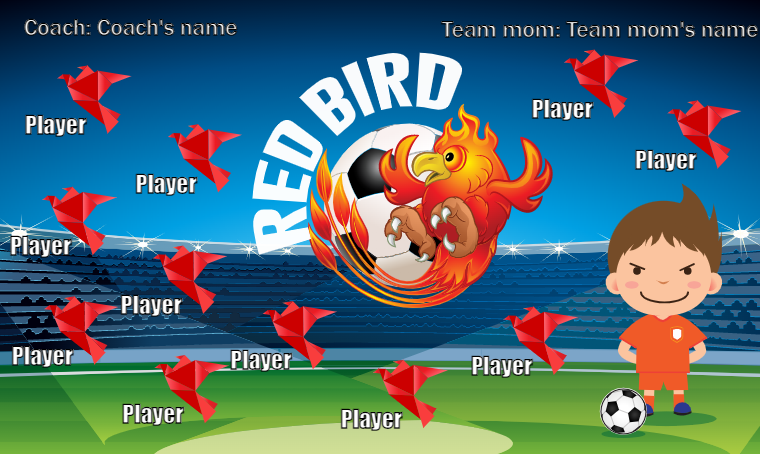 Red Bird - Soccer Banner – Team Sport Banners