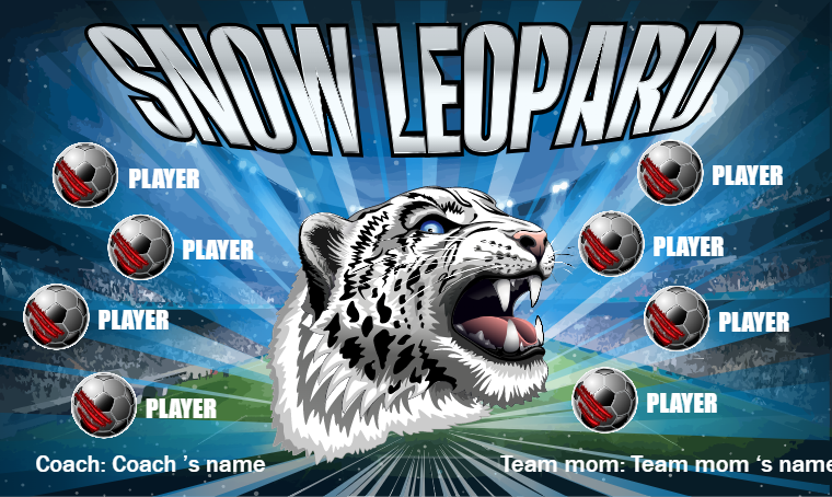 Snow Leopard - Soccer Banner – Team Sport Banners